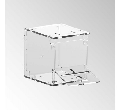 Counter or ceiling scratch card display in transparent plexiglass with ...