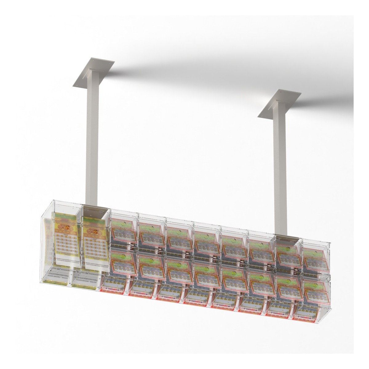 Espositore gratta e vinci da soffitto in plexiglass trasparente a 18 ...