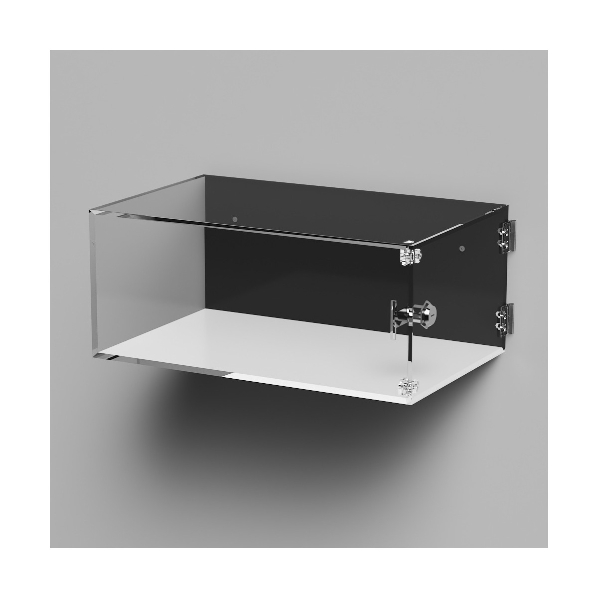 Customizable - Wall mounted plexiglass display case with door and side ...