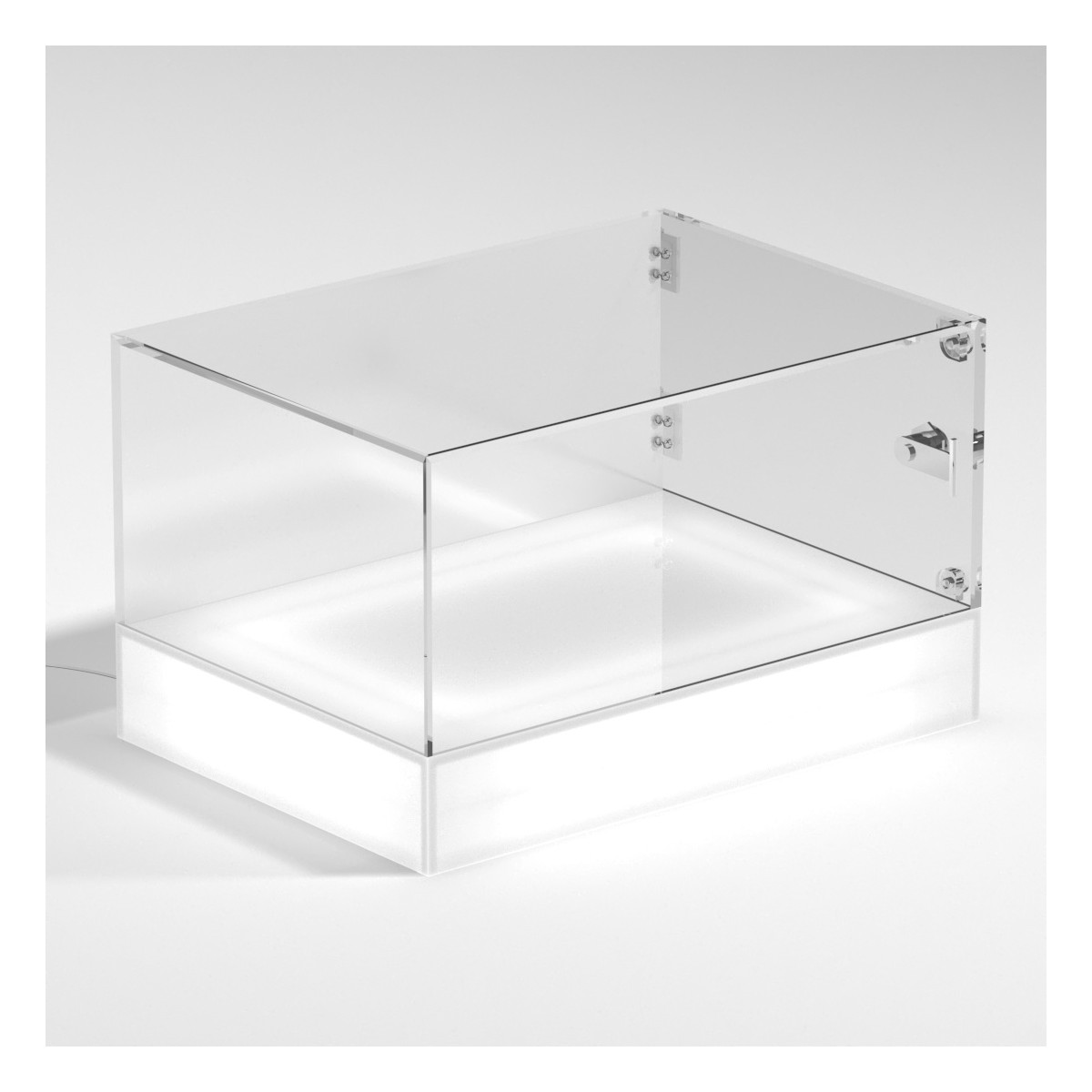 Customizable - Countertop display case with LED-lit opal base and 5 ...