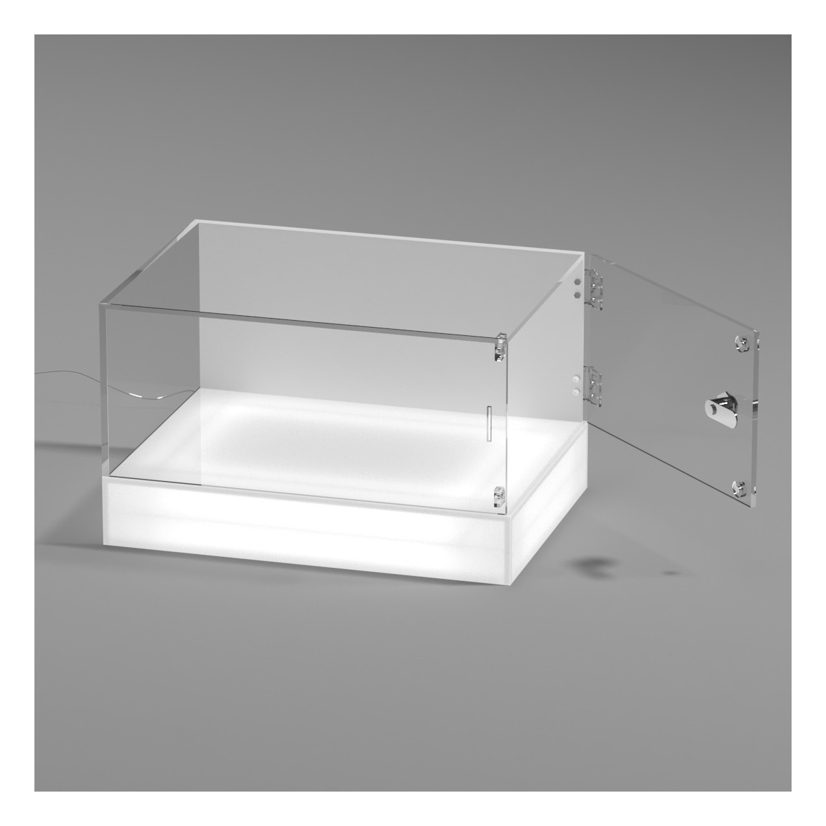 Customizable - Countertop display case with LED-lit opal base and 5 ...