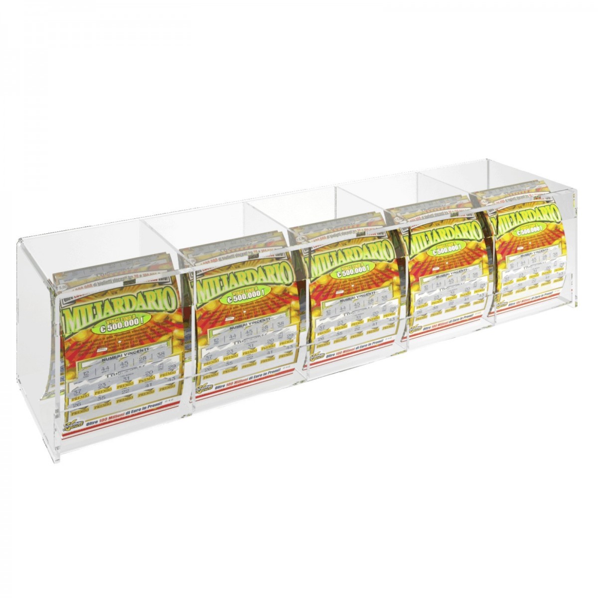 Countertop plexiglass scratch card display with 3 containers without ...